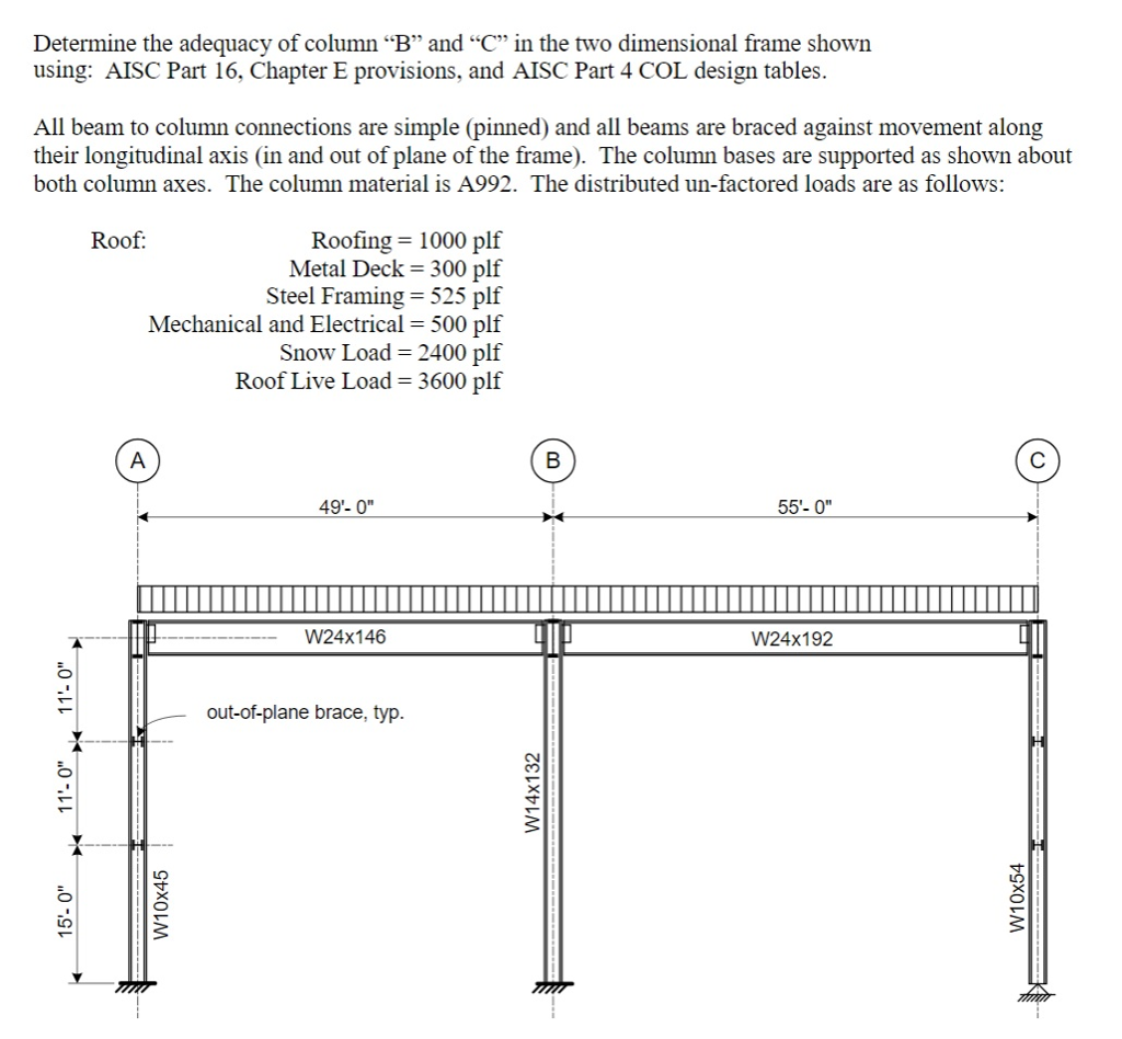 Solved Determine the adequacy of column "B" and "C" in the | Chegg.com