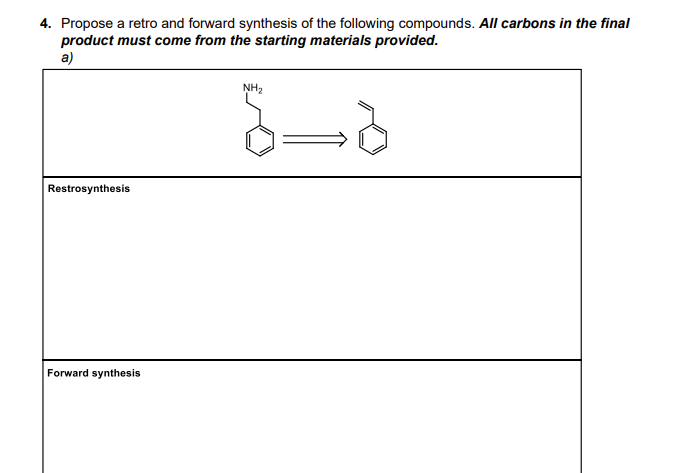 Solved Propose a retro and forward synthesis of the | Chegg.com