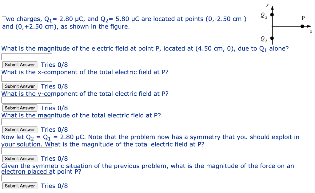 Solved 22 P Two charges, Q1= 2.80 pc, and Q2= 5.80 uC are | Chegg.com Solved 22 P Two charges, Q1= 2.80 pc, and Q2= 5.80 uC are | Chegg.com