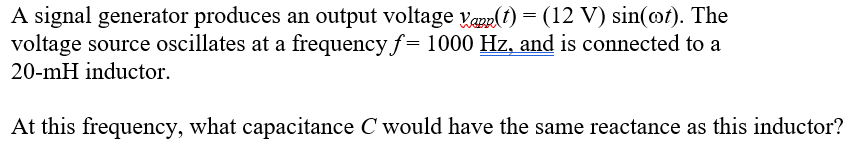 A signal generator produces an output voltage | Chegg.com