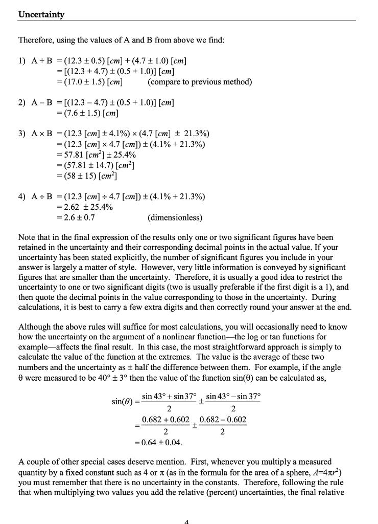 Solved Uncertainty Introduction to Uncertainty No | Chegg.com