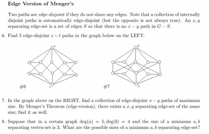 Solved Edge Version of Monger's Two paths are edge-disjoint | Chegg.com