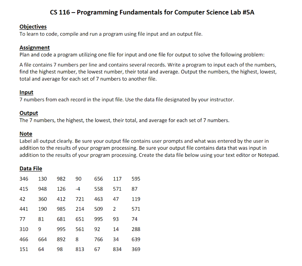 Solved We are learning about files in programming, and I | Chegg.com