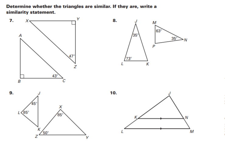 Solved Determine whether the triangles are similar. If they | Chegg.com