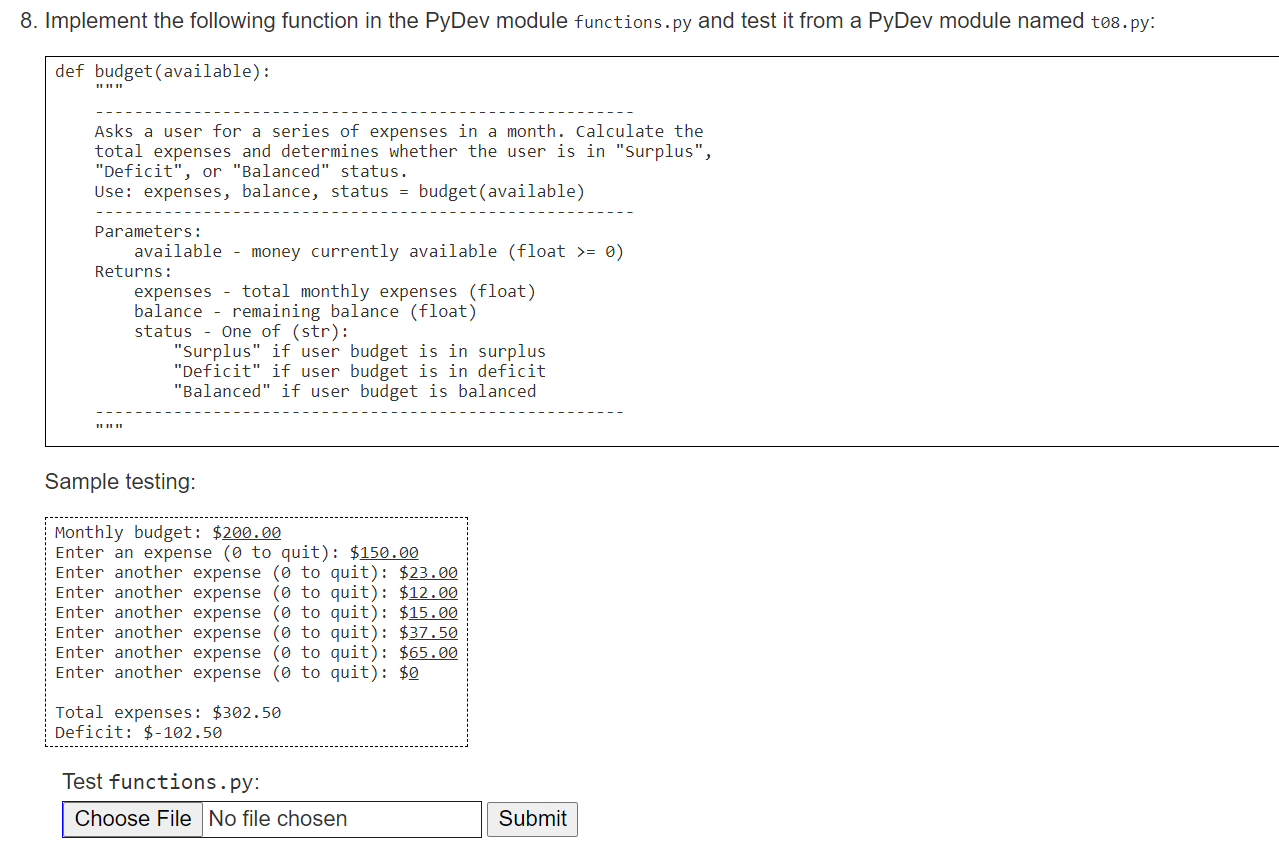 Solved 3. Implement the following function in the PyDev | Chegg.com