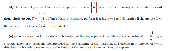 (3) Consider building a linear perceptron to | Chegg.com