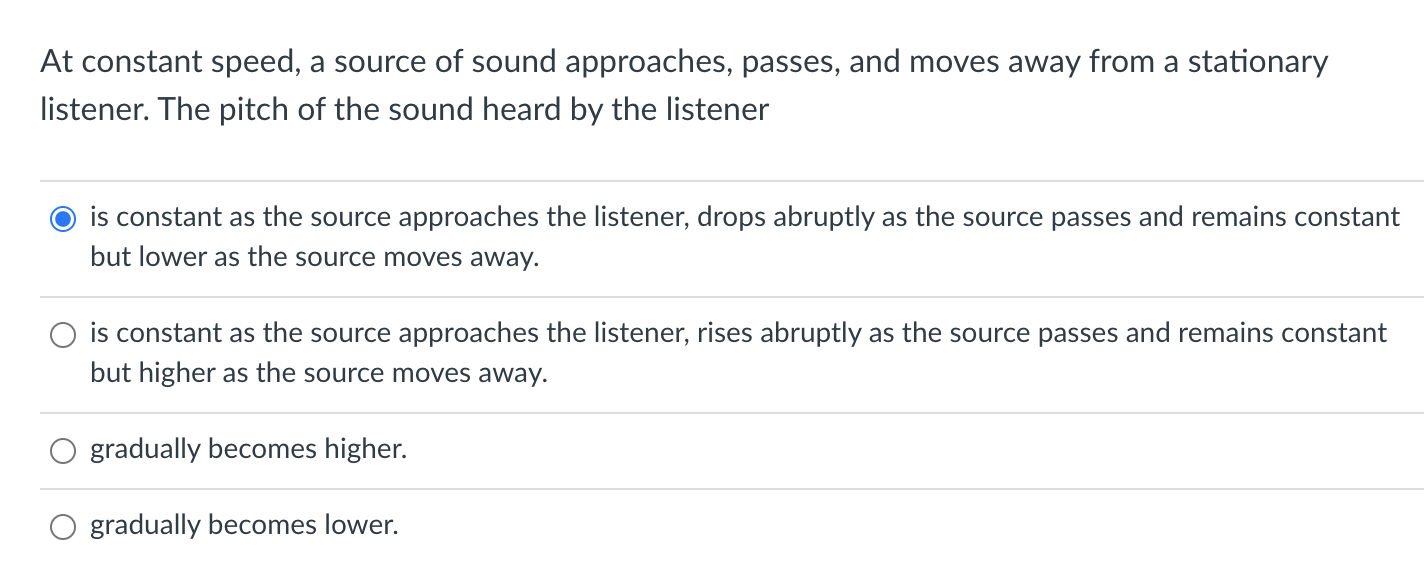 Solved At constant speed, a source of sound approaches, | Chegg.com