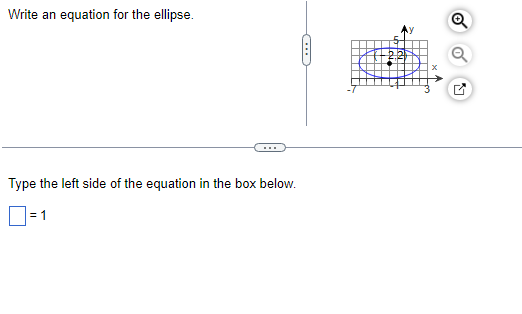 Solved Write an equation for the ellipse. Type the left side | Chegg.com