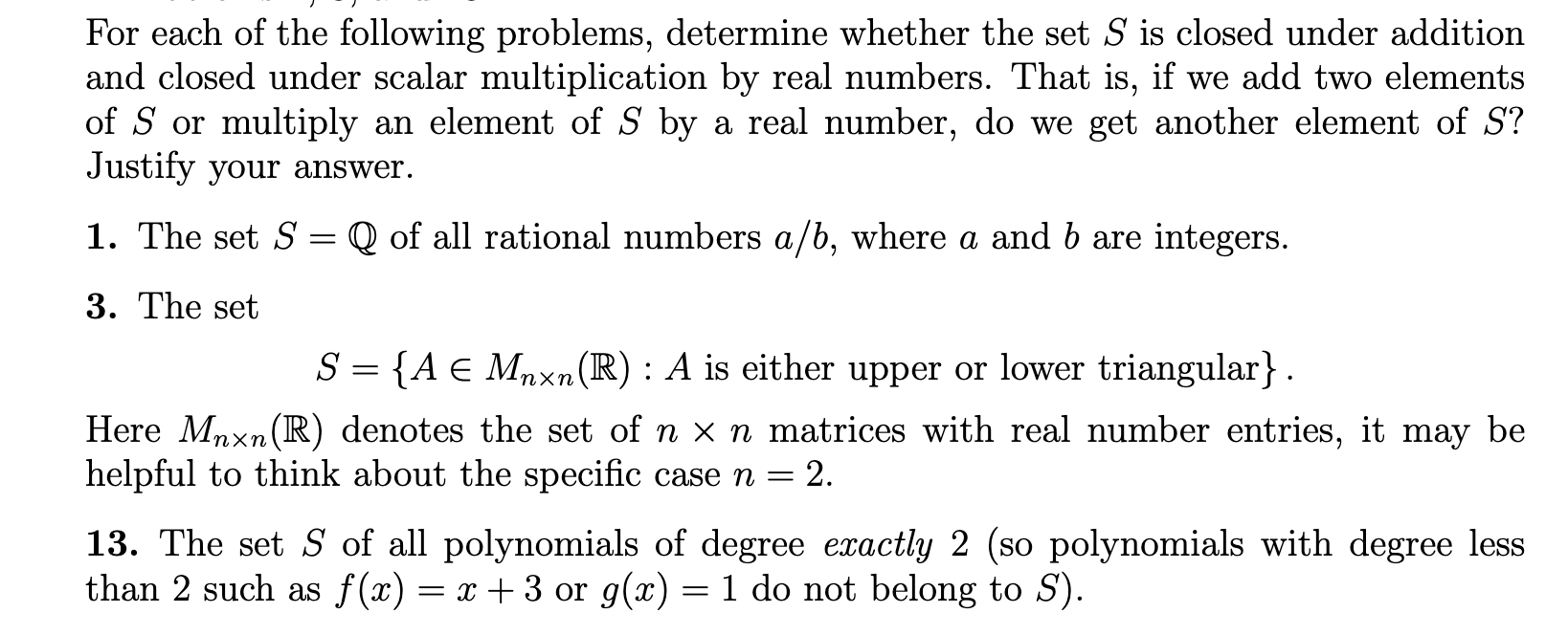 Solved For each of the following problems, determine whether | Chegg.com
