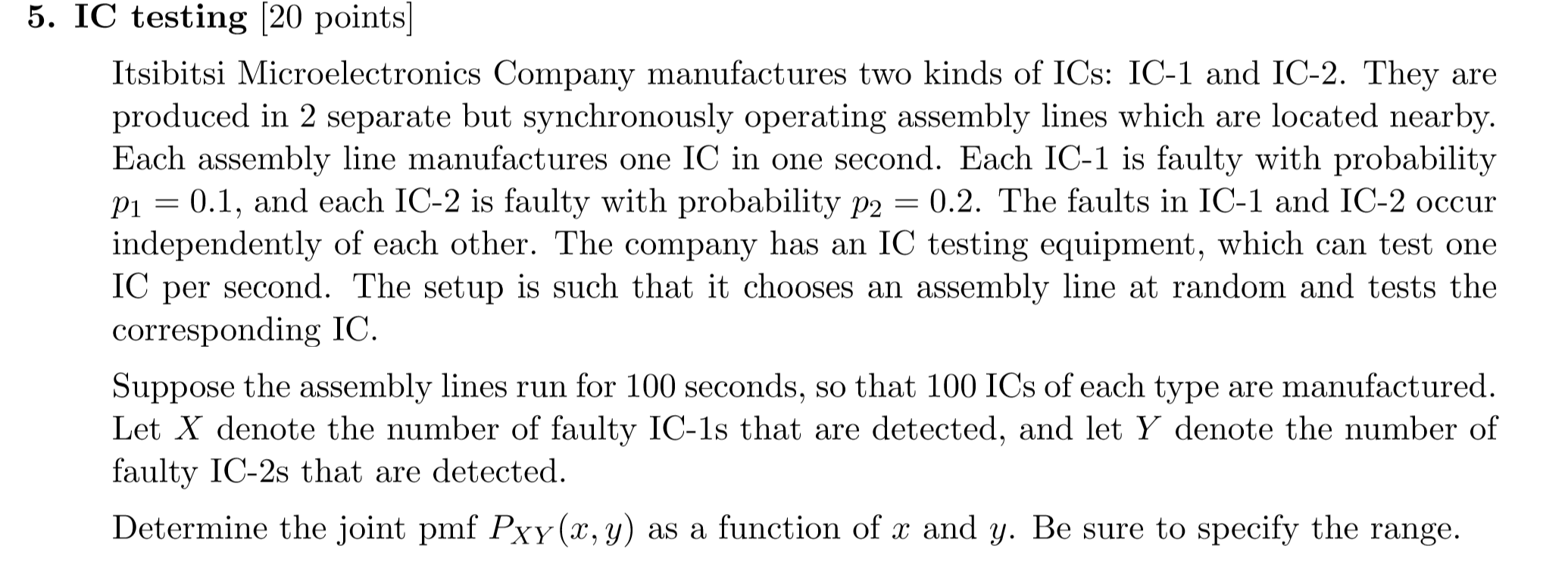 Solved 5. IC testing (20 points Itsibitsi Microelectronics | Chegg.com