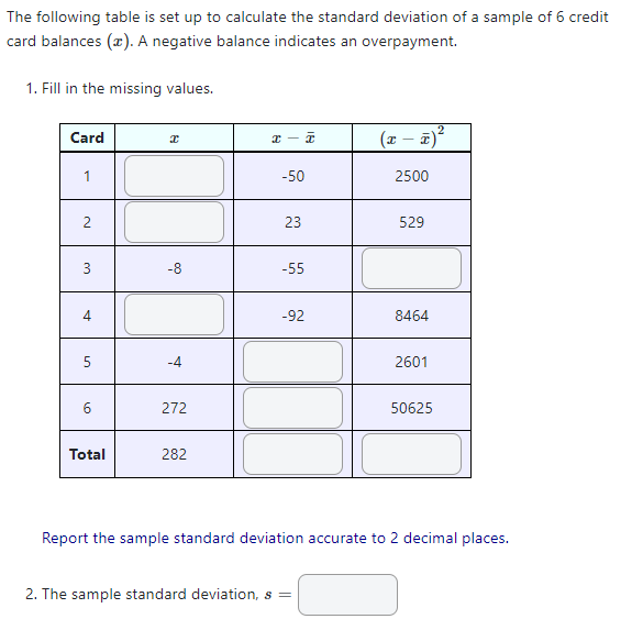 Solved The following table is set up to calculate the | Chegg.com