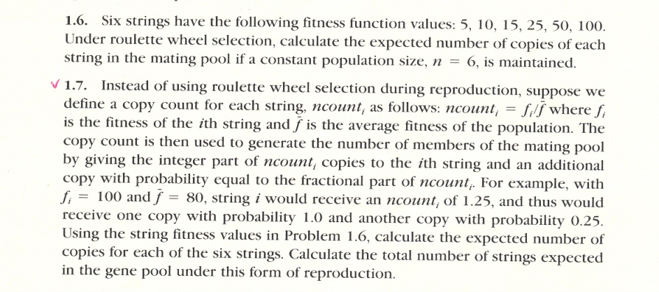 1.6. Six strings have the following fitness function | Chegg.com