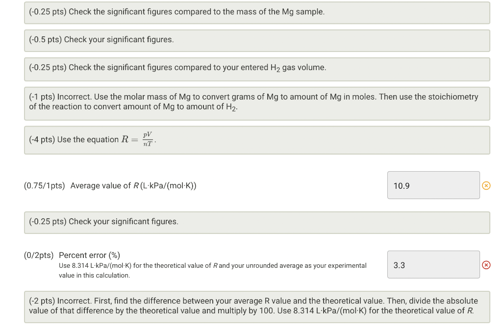 Solved Calculations for experimentally determining R Trial 1 | Chegg.com
