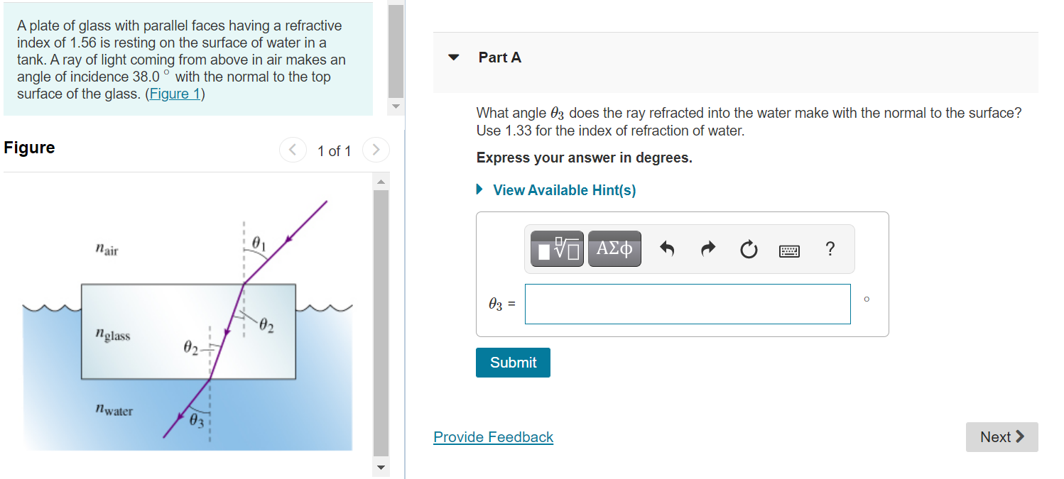 Solved A plate of glass with parallel faces having a | Chegg.com