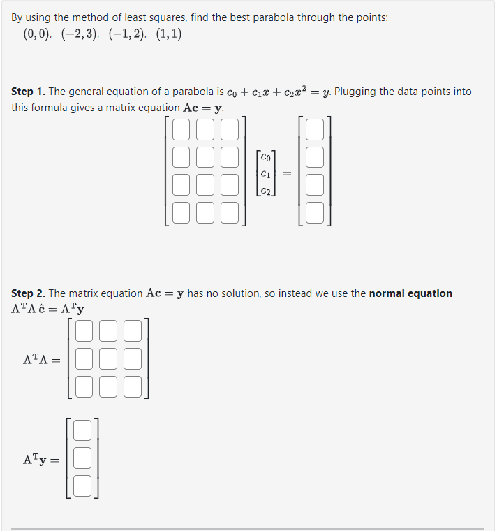 Solved By using the method of least squares, find the best | Chegg.com