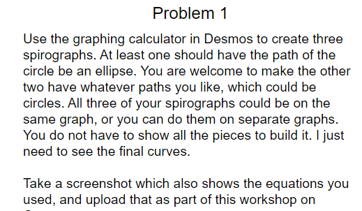 Problem 1 Use the graphing calculator in Desmos to | Chegg.com
