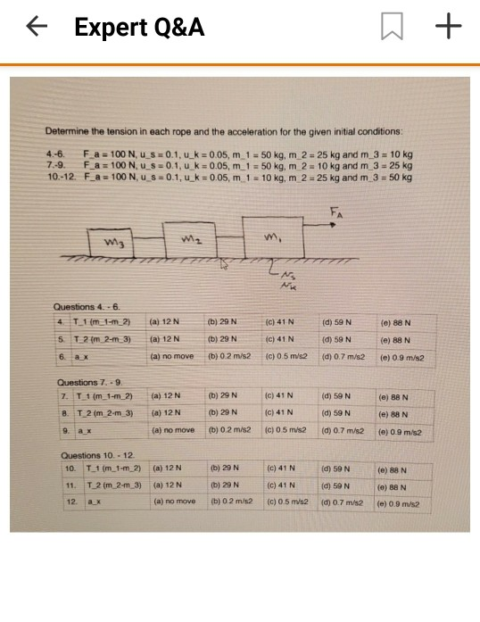 Solved + Expert Q&A a + Determine the tension in each rope | Chegg.com