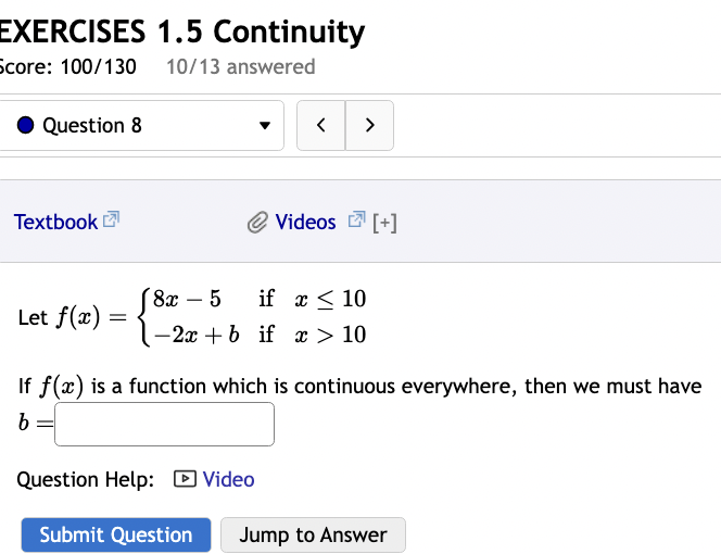 Solved EXERCISES 1.5 Continuity core: 100/13010/13 answered | Chegg.com
