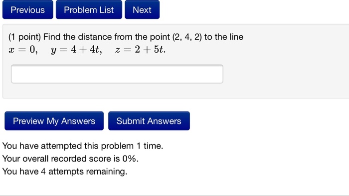 Solved Previous Problem List Next (1 point) Find the | Chegg.com