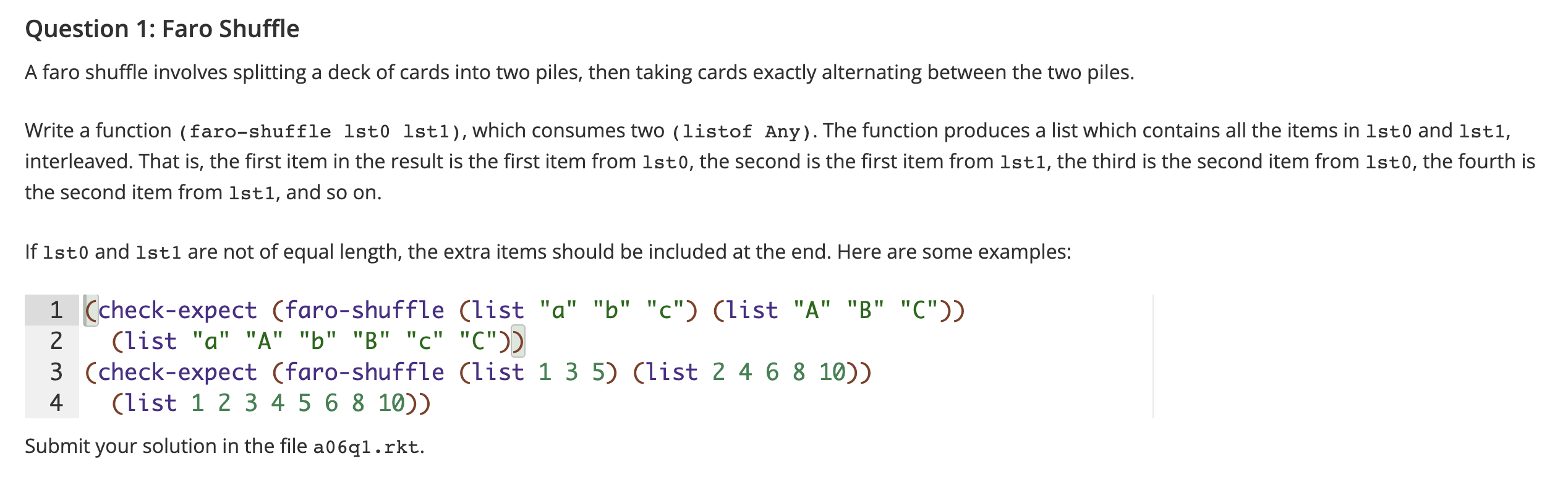 Solved Question 1: Faro Shuffle A faro shuffle involves | Chegg.com