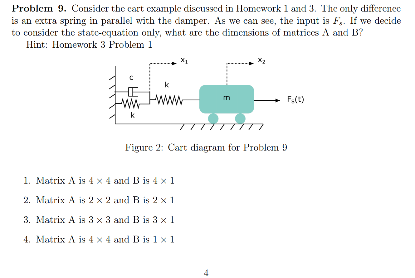Solved Problem 9. Consider the cart example discussed in | Chegg.com
