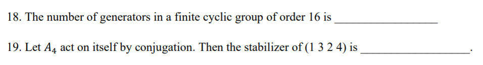 Solved 18. The number of generators in a finite cyclic group | Chegg.com