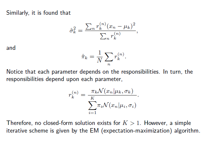 Maximum likelihood for a mixture of univariate | Chegg.com