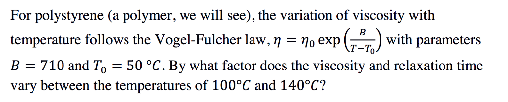 Solved For polystyrene (a polymer, we will see), the | Chegg.com