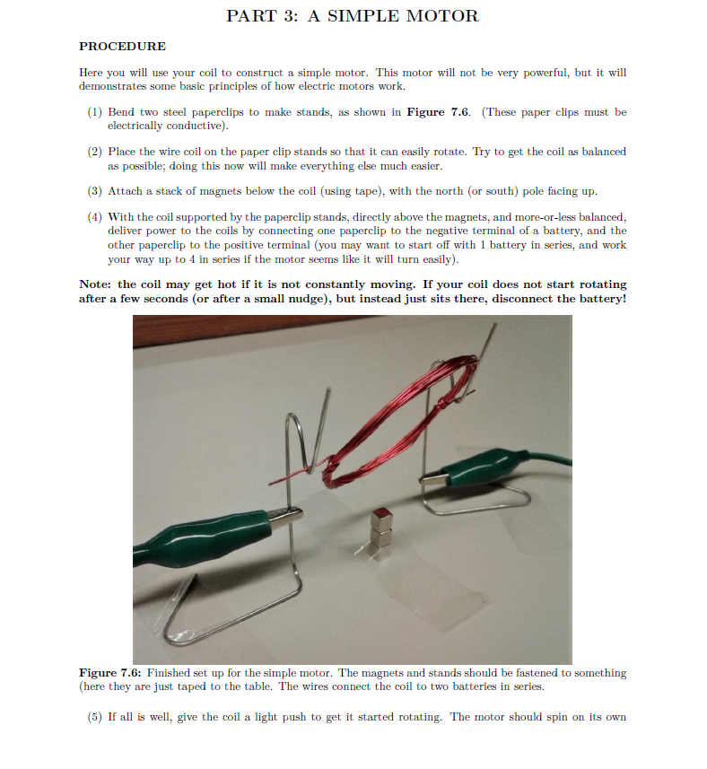 Solved PART 3: A SIMPLE MOTOR PROCEDURE Here you will use | Chegg.com
