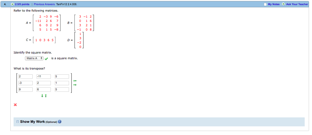 Solved 4. 2.5/5 points | Previous Answers TanFin12 2.4.006 | Chegg.com