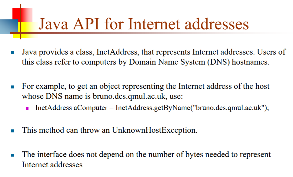 Solved Java Api For Internet Addresses Java Provides A 