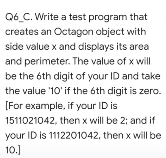 Solved Q6. Read the description of the class below and then | Chegg.com
