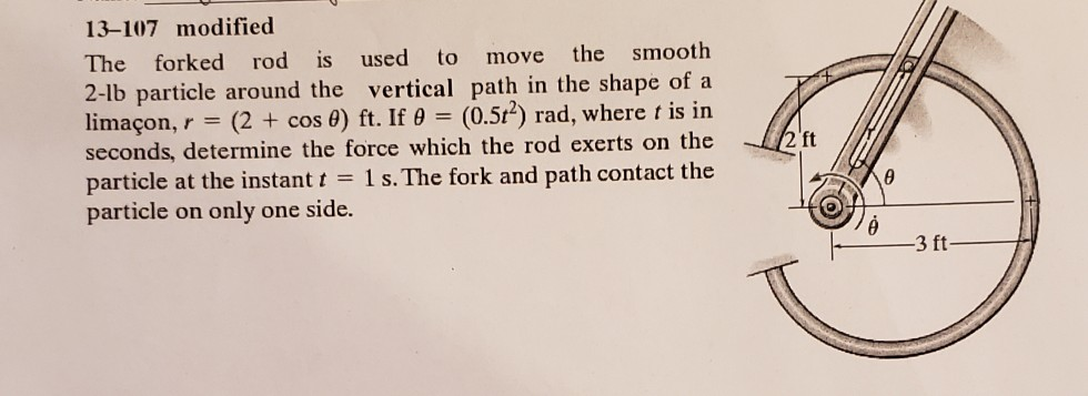 Solved 13-107 modified The forked rod is used to move the | Chegg.com