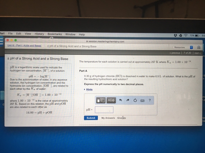 Solved pH is a logarithmic scale used to indicate the | Chegg.com