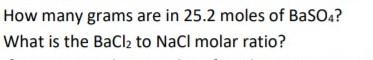 Solved BaCl2 + Na2SO4 → NaCl(aq) + BaSO4(s) a b d C How | Chegg.com