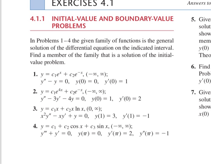 Solved EXERCISES 4.1 Answers to 4.1.1 INITIAL-VALUE AND | Chegg.com