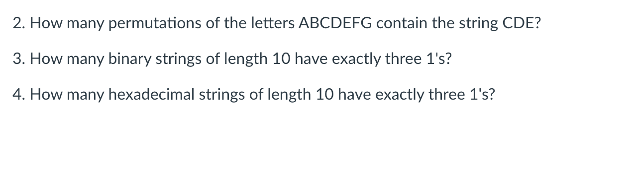 Solved 2. How many permutations of the letters ABCDEFG | Chegg.com