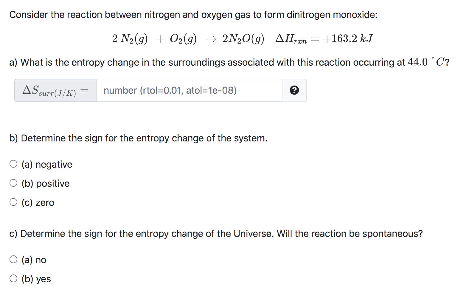 Solved Consider the reaction between nitrogen and oxygen gas | Chegg.com