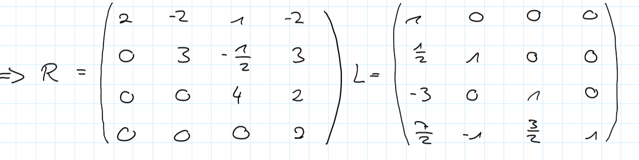 Solved Calculate an LR/LU decomposition of the matrix, | Chegg.com