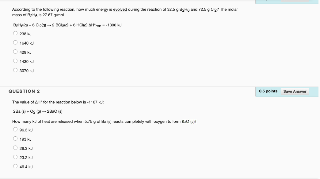 Solved According to the following reaction, how much energy | Chegg.com