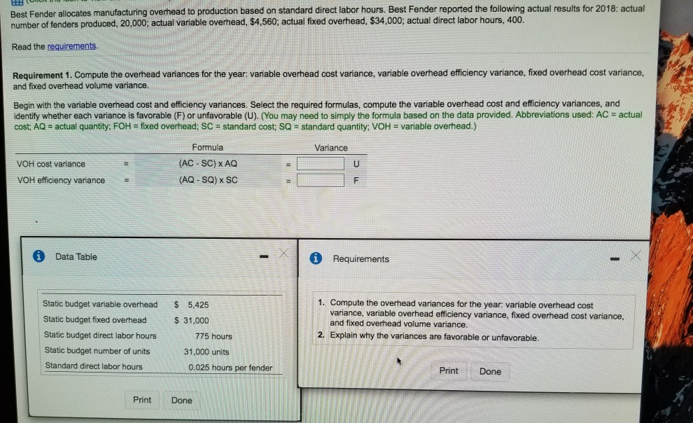Solved Best Fender allocates manufacturing overhead to | Chegg.com