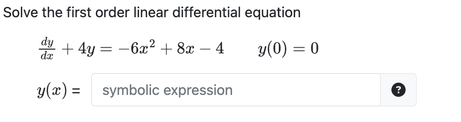 Solved Solve the first order linear differential | Chegg.com