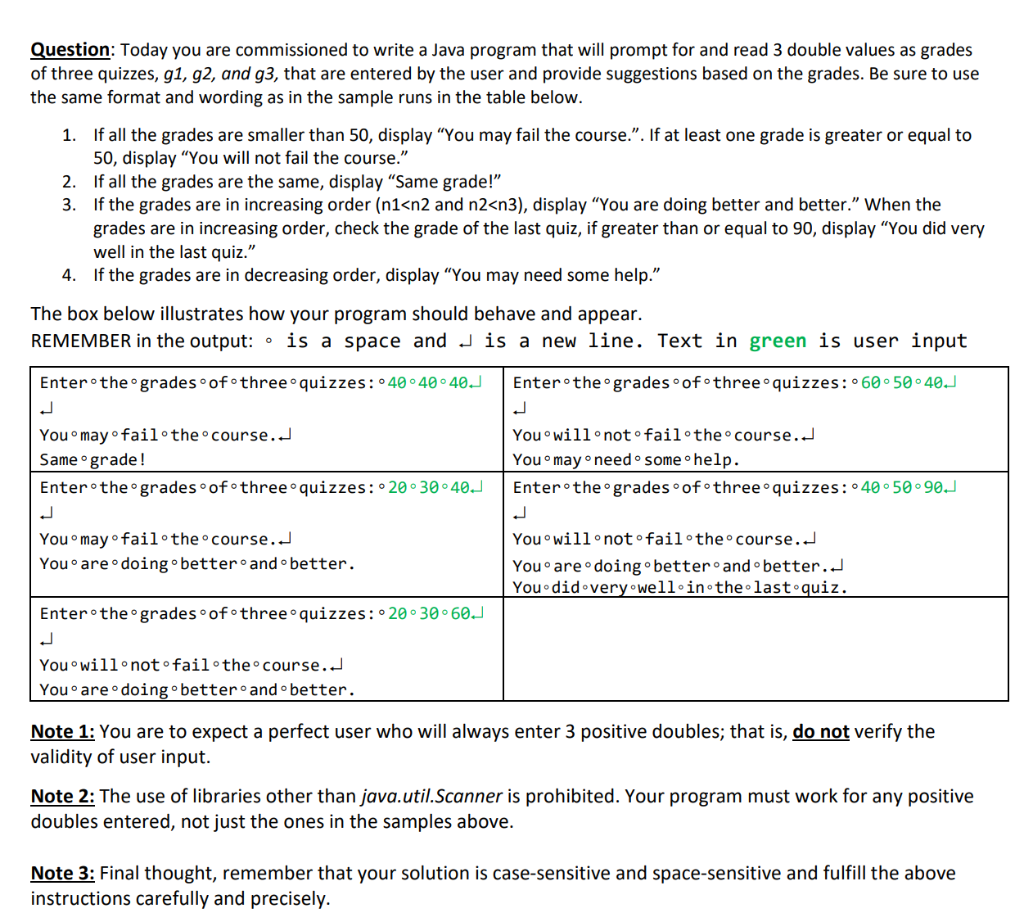Solved Question: Today you are commissioned to write a Java | Chegg.com