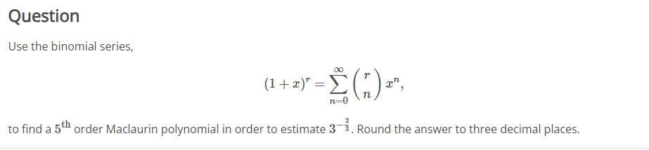 Solved Show me the steps to solve QuestionUse the binomial | Chegg.com