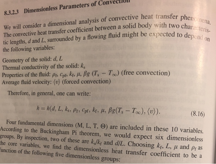 Solved 8.3.2.3 Dimensionless Parameters of ConvecllO We will | Chegg.com