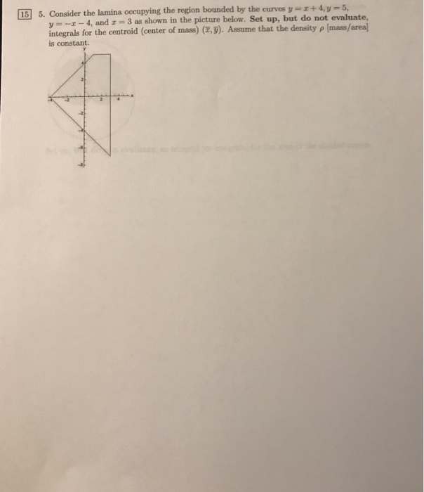 Solved 15 5. Consider the lamina occupying the region | Chegg.com