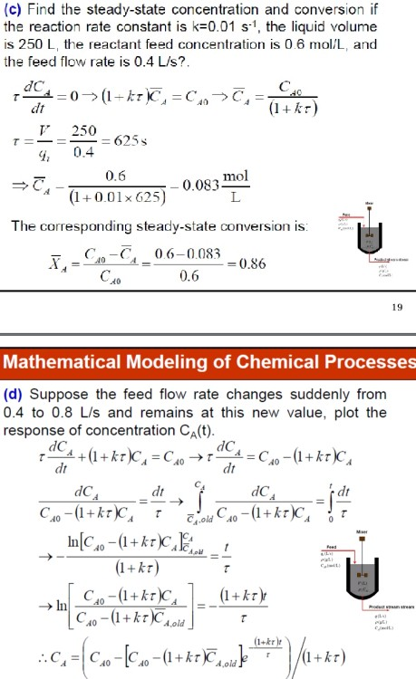 Example 3: CSTR A continuous stirred-tank reactor | Chegg.com