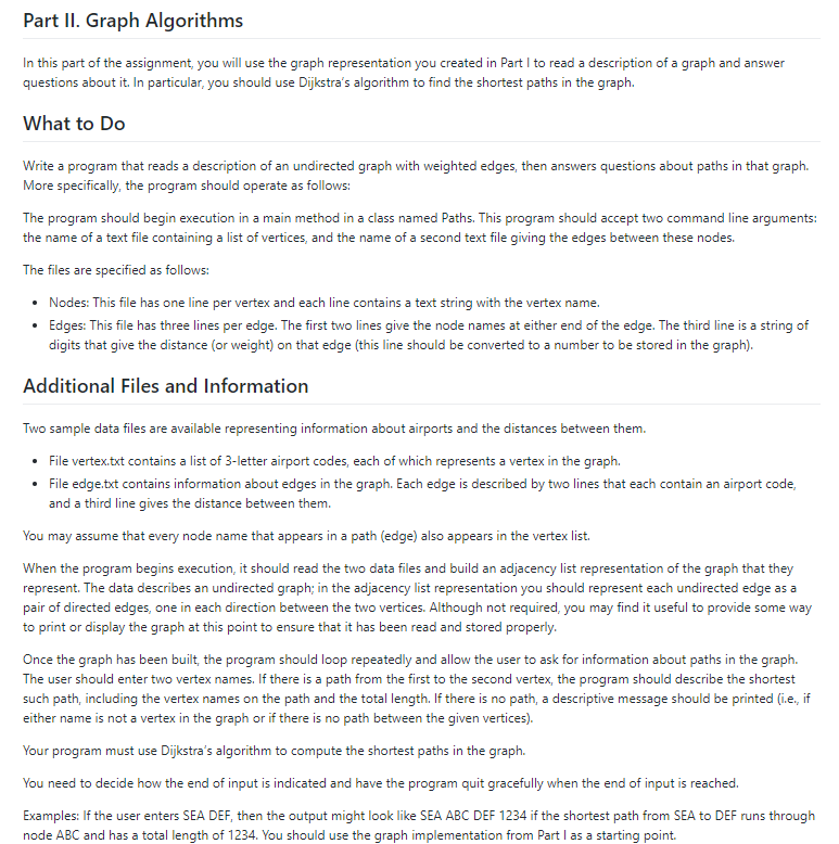 Solved In the assignment, you will develop a graph | Chegg.com