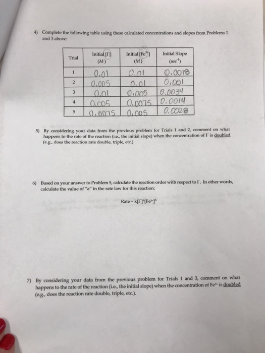 Solved CALCULATIONS AND CONCLUSIONS 1) Calculate the initial | Chegg.com