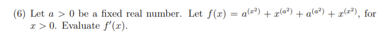 Solved (6) Let a > 0 be a fixed real number. Let f(x) = | Chegg.com